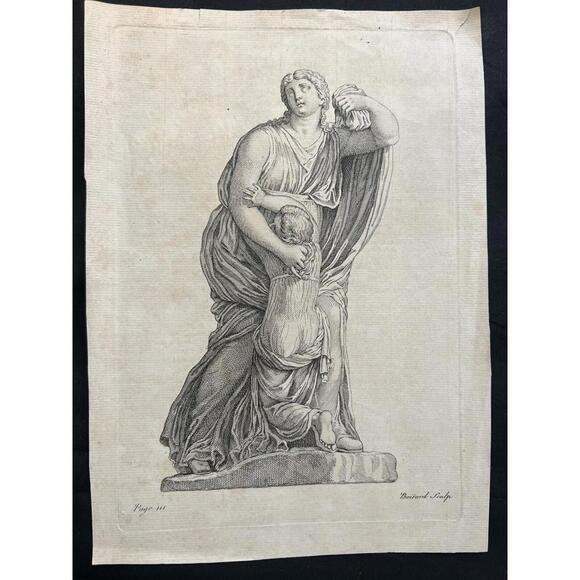 Art | C 180 Greek Mythology Niobe Young Daughter Antique Print Art Wept ...